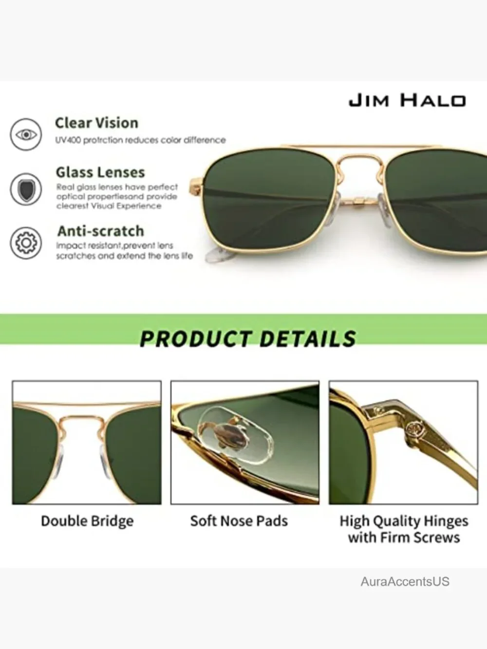 Accessories | Retro Square Aviator Sunglasses Metal Frame Glass Lens ...